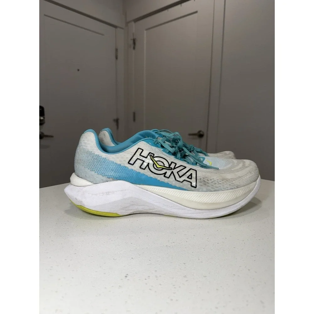 Hoka One One | Shoes | Hoka Mach X White Blue Glass Mens Size 3d ...
